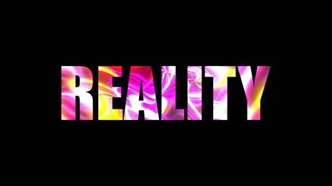 Letters of bright shiny Reality text, 3d... | Stock Video | Pond5