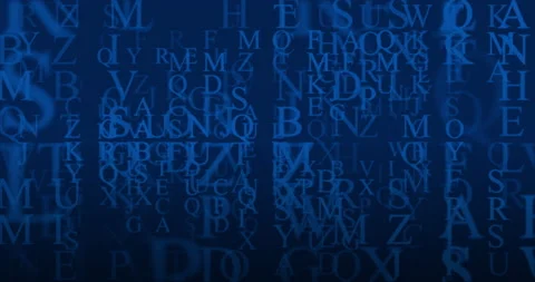 Letters scrolling across the screen. Loo... | Stock Video | Pond5