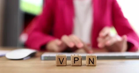 Letters VPN on wooden cubes and online s... | Stock Video | Pond5