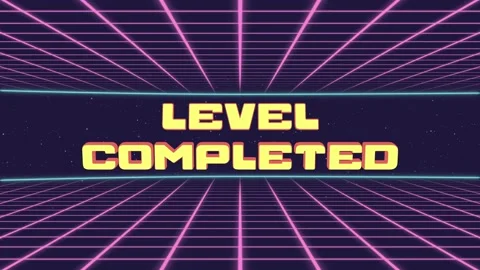 Level Completed Title Animated Retro Fut... | Stock Video | Pond5