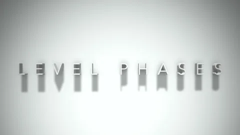 level phases 3D title animation white te... | Stock Video | Pond5