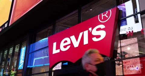 Levi's store on Times Square in NYC. Lev... | Stock Video | Pond5