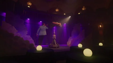 Levitating girl Magic on the Theater Sta... | Stock Video | Pond5