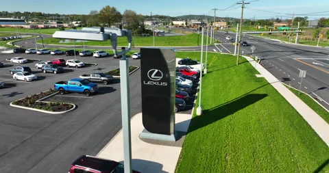 Lexus logo and sign at car dealership. N... | Stock Video | Pond5