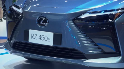 Lexus rz450e luxury electric SUV on disp... | Stock Video | Pond5