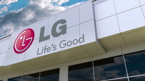 LG Corporation logo on the modern buildi... | Stock Video | Pond5