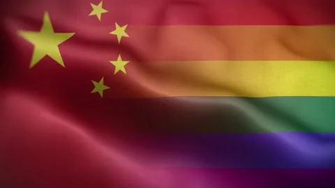 LGBT China Flag Loop Background 4K | Stock Video | Pond5