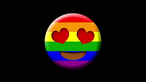 Lgbt concept.Animation of smiling face w... | Stock Video | Pond5