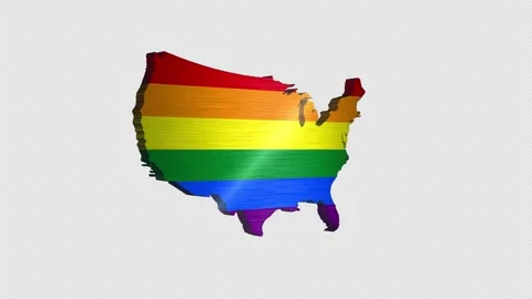 Lgbt flag.3d animation of the United Sta... | Stock Video | Pond5