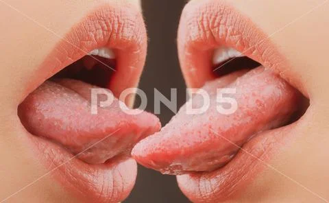 Lgbt girl kiss. Lesbian lips closeup. Sexy female lip. Romantic, girls love ~ Premium Photo ...
