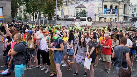LGBT. Parade of pride. Procession for eq... | Stock Video | Pond5