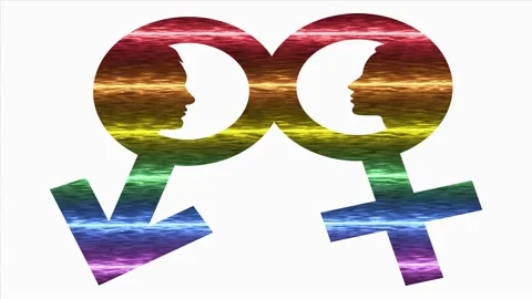 LGBT profile man and woman icon rainbow ... | Stock Video | Pond5