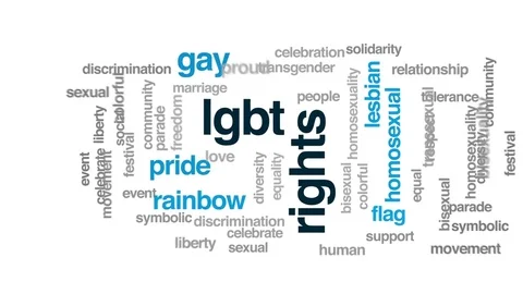 LGBT rights animated word cloud, text de... | Stock Video | Pond5