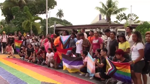 LGBTQ+ community on Mexican border uses ... | Stock Video | Pond5