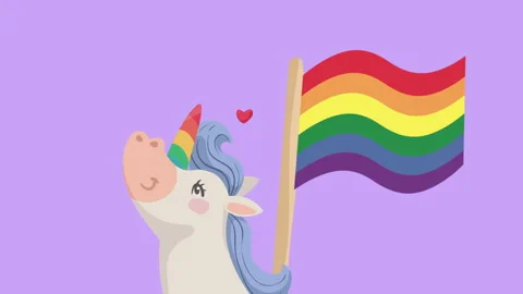 lgtbiq community flag waving animation | Stock Video | Pond5