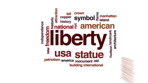 Liberty animated word cloud, text design... | Stock Video | Pond5