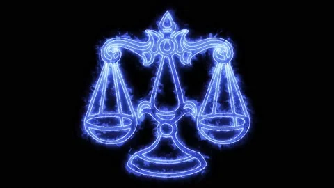 Libra zodiac symbol on fire animation on... | Stock Video | Pond5