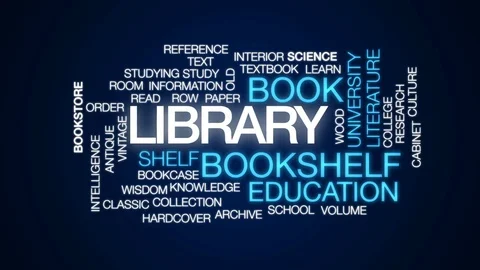 Library animated word cloud, text design... | Stock Video | Pond5