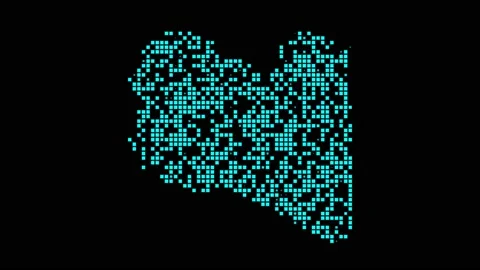 Libya digital map. Map of Libya in dotte... | Stock Video | Pond5