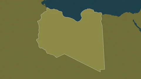 Libya map - solid. Border. Pattern. Labe... | Stock Video | Pond5