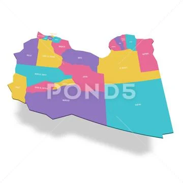 Libya political map of administrative divisions Illustration #232391320