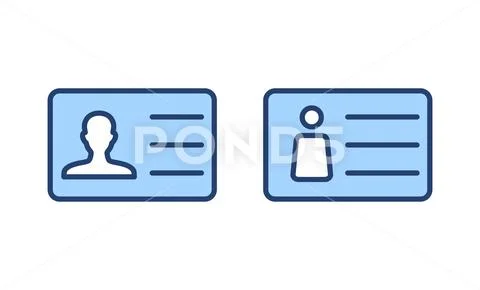 License icon vector. ID card icon. driver license, staff identification ...