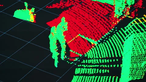 Lidar sensor vision technology showing p... | Stock Video | Pond5