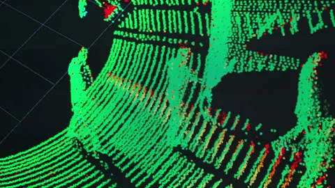 Lidar sensor vision technology showing p... | Stock Video | Pond5