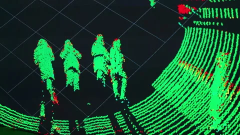 Lidar sensor vision technology showing p... | Stock Video | Pond5