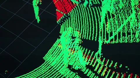 Lidar sensor vision technology showing p... | Stock Video | Pond5