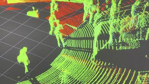 Lidar sensor vision technology showing p... | Stock Video | Pond5