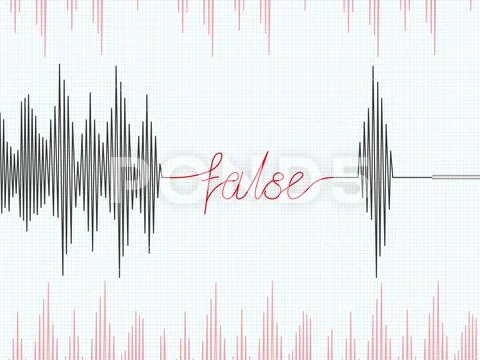 Lie detector. Polygraph test. Vector illustration Illustration #174304624