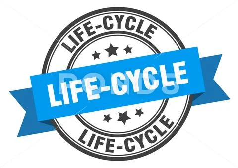 Life-cycle label. life-cycleround band sign. life-cycle stamp ...