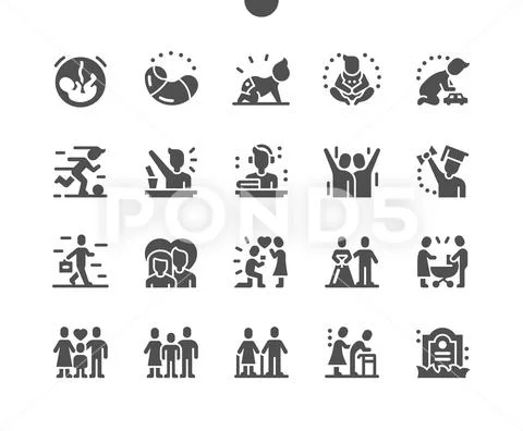 Life cycle. People, age, human, growth, process, aging: Royalty Free ...