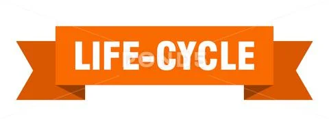 Life-cycle ribbon. life-cycle paper band banner sign: Graphic #135699717
