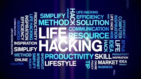 Life Hacking animated word cloud,animati... | Stock Video | Pond5