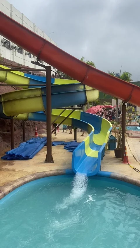 Lifeguard Saves Woman at Water Slide, Su... | Stock Video | Pond5