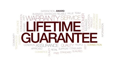Lifetime guarantee animated word cloud, ... | Stock Video | Pond5