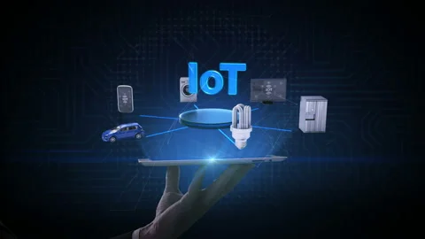 Lifting touch smart pad, 'IoT' connectin... | Stock Video | Pond5
