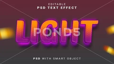 PSD Template: Light 3d Text Effect Editable PSD #265965255