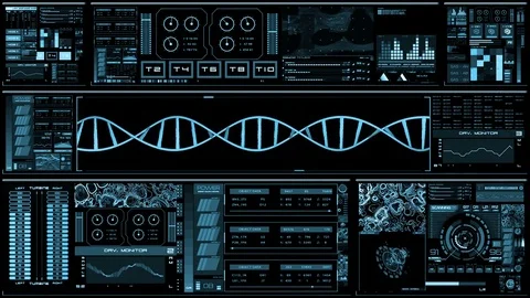 Light blue futuristic interface/Digital ... | Stock Video | Pond5