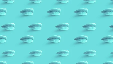 Light blue lips on pink background. Sexy... | Stock Video | Pond5