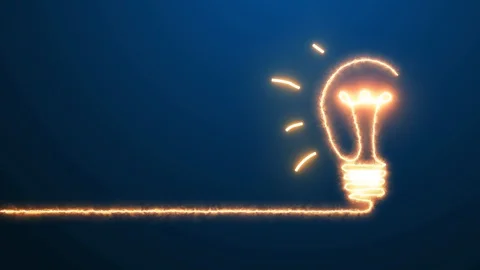 Light bulb 2d line animation with electr... | Stock Video | Pond5
