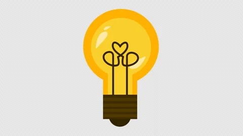 Light bulb cartoon animation in transpar... | Stock Video | Pond5