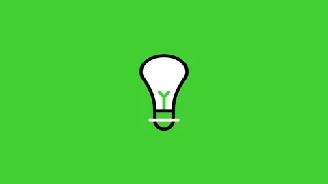 Light bulb energy animated icon on green... | Stock Video | Pond5