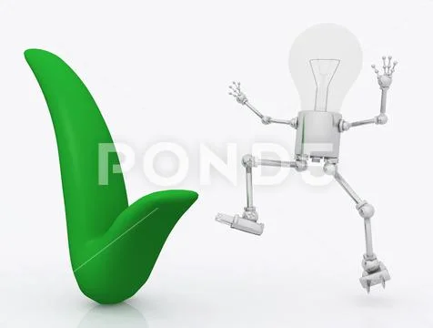 Light bulb figure with green check mark sign: Royalty Free #163674198
