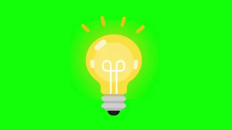 Light bulb glowing on green screen 2D an... | Stock Video | Pond5