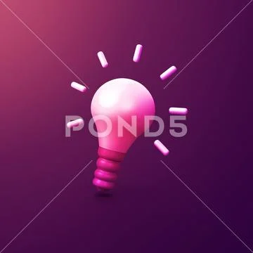 Light bulb idea symbol - stylized 3d CGI icon object, Not gen Ai ~ Clip ...