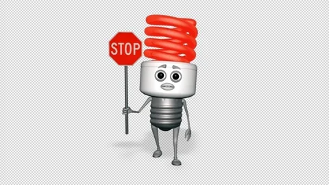 Light Bulb Stop Sign Looped Alpha Channe... | Stock Video | Pond5