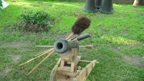 Light cannon arquebus archers on the gra... | Stock Video | Pond5
